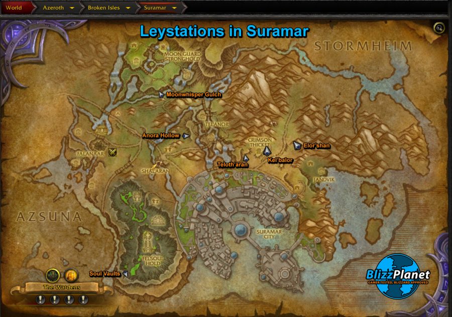 Legion Guide: Suramar Leyline Map | Blizzplanet